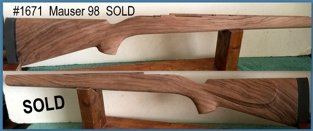Mauser 98 RIFLE STOCKS - THUMBHOLE STYLE NO LONGER AVAILABLE